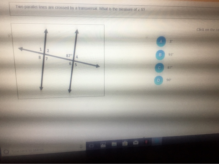 Solved Two parallel lines are crossed by a transversal. What | Chegg.com