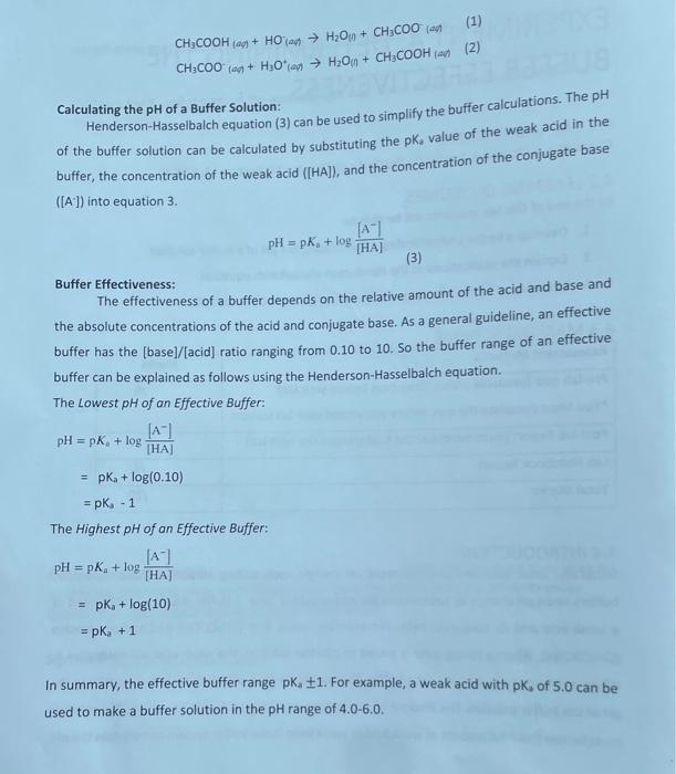 Solved 4.5 PRE-LAB QUESTIONS Calculate the Theoretical pH | Chegg.com