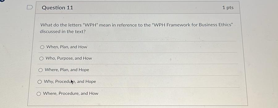 Solved Question 111 ﻿ptsWhat do the letters "WPH" ﻿mean in | Chegg.com