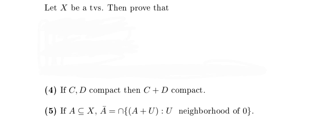 Solved Let X be a topological vector spaces. Then prove | Chegg.com