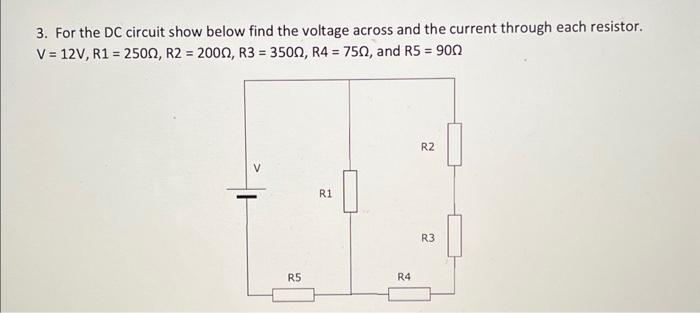 Solved 3. For the DC circuit show below find the voltage | Chegg.com