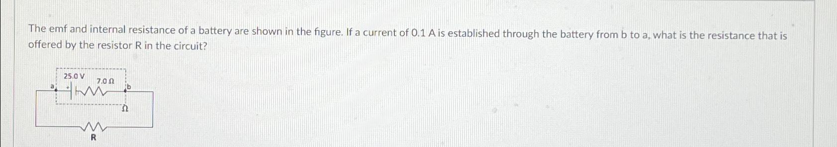 Solved The emf and internal resistance of a battery are | Chegg.com