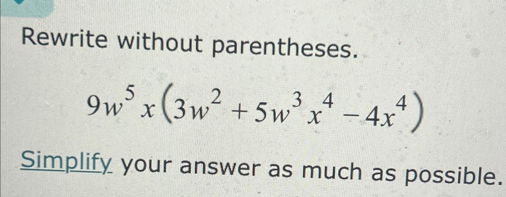 Solved Rewrite without | Chegg.com