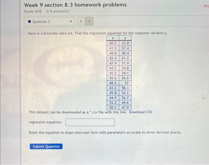 Solved Week 9 section 8.3 homework problems Score: 0/8 0/8 | Chegg.com