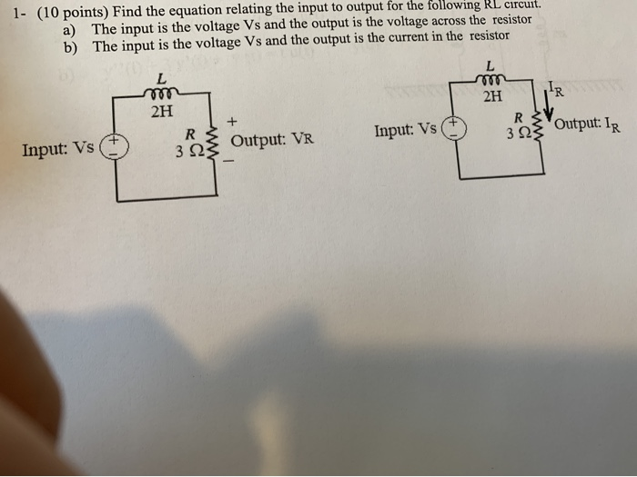 Solved find the equation relating the input to the output | Chegg.com