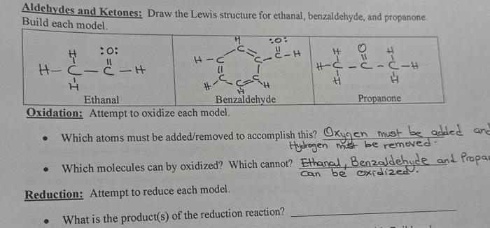 Solved Aldehydes and Ketones: Draw the Lewis structure for | Chegg.com