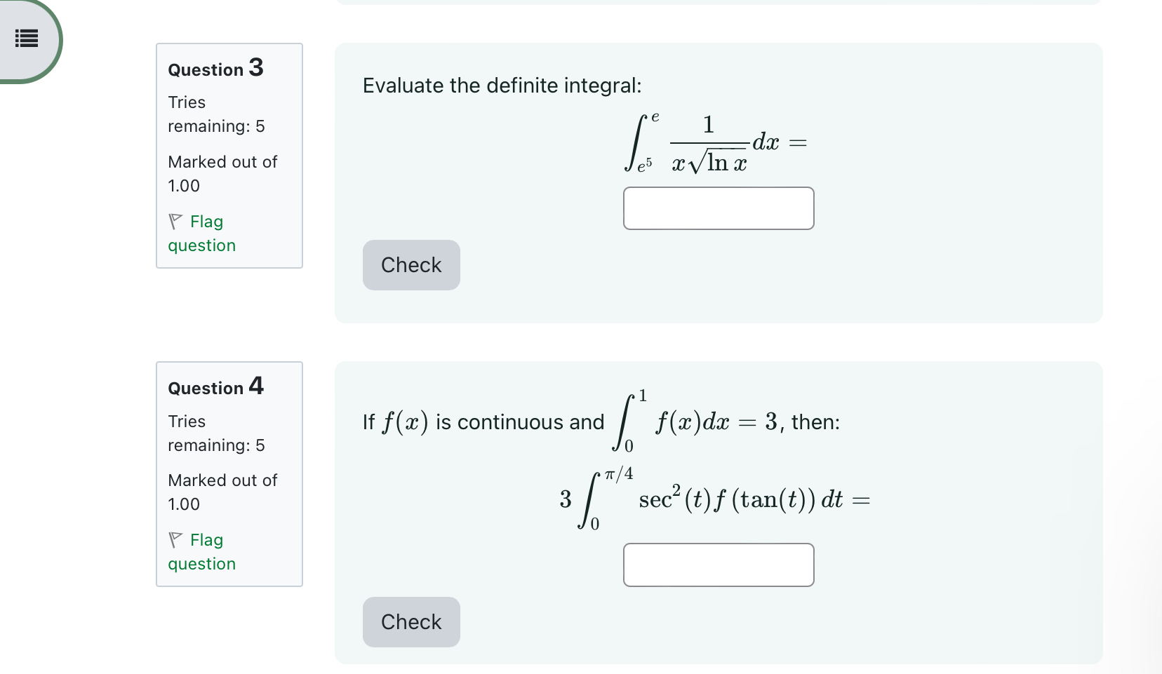 Solved \table[[Question 3],[Tries],[remaining: 5],[Marked | Chegg.com