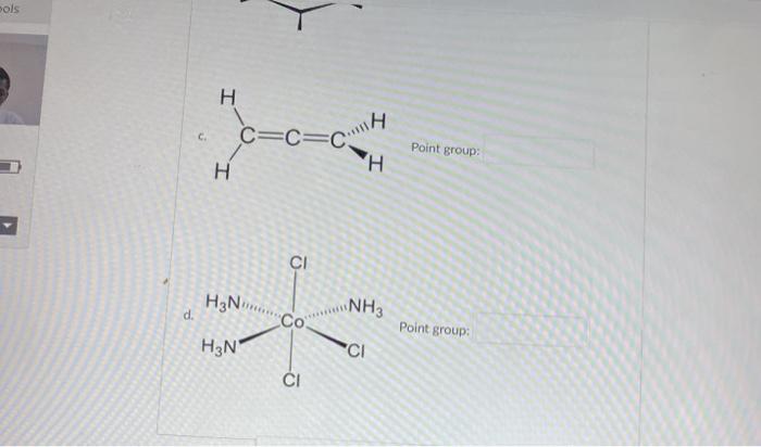 Solved 6. Identify the point group of each of the following | Chegg.com