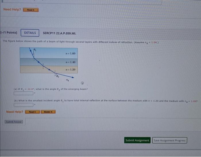 Solved he figure below shows the path of a beam of light | Chegg.com