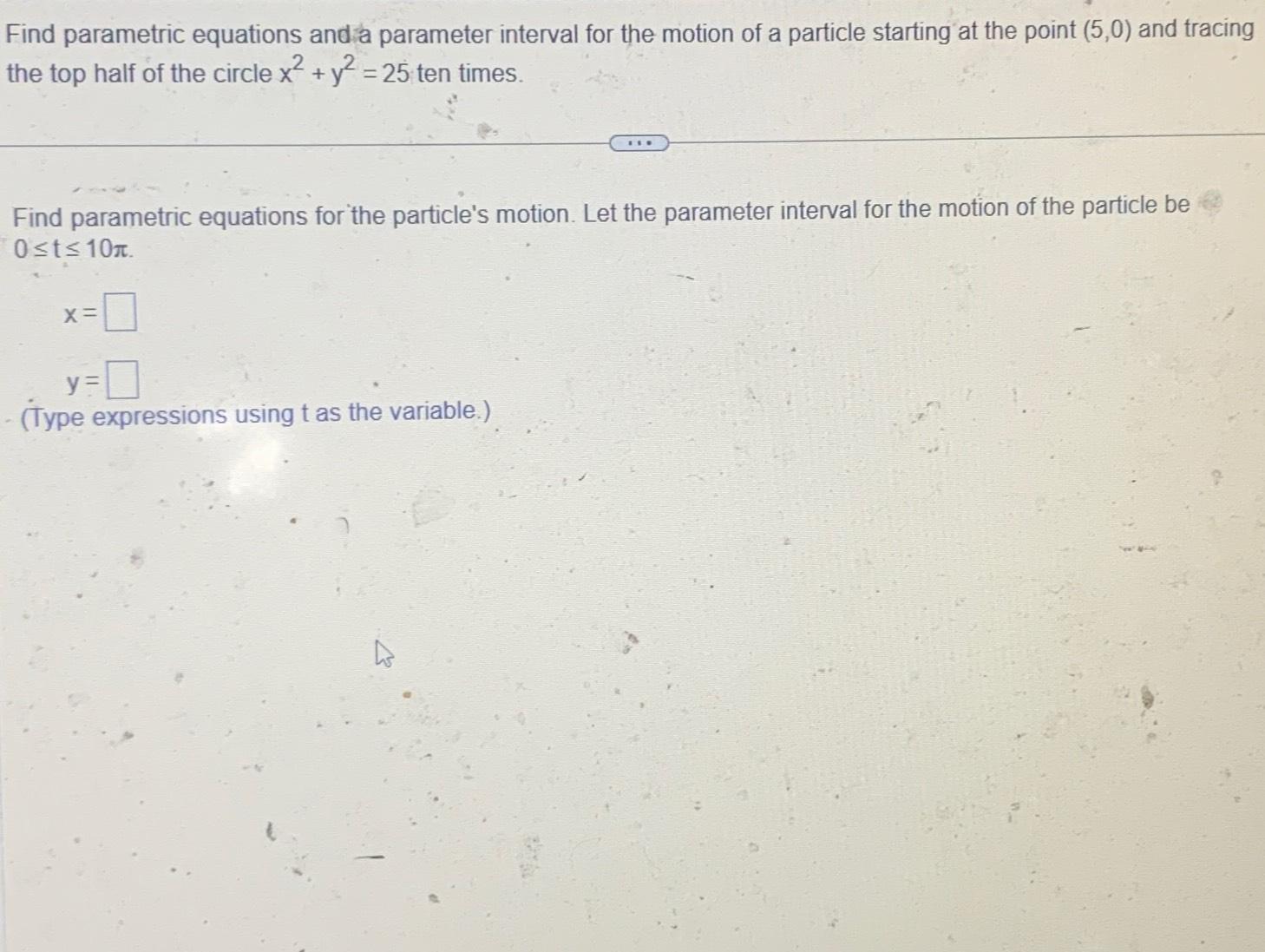 Solved Find parametric equations and a parameter interval | Chegg.com