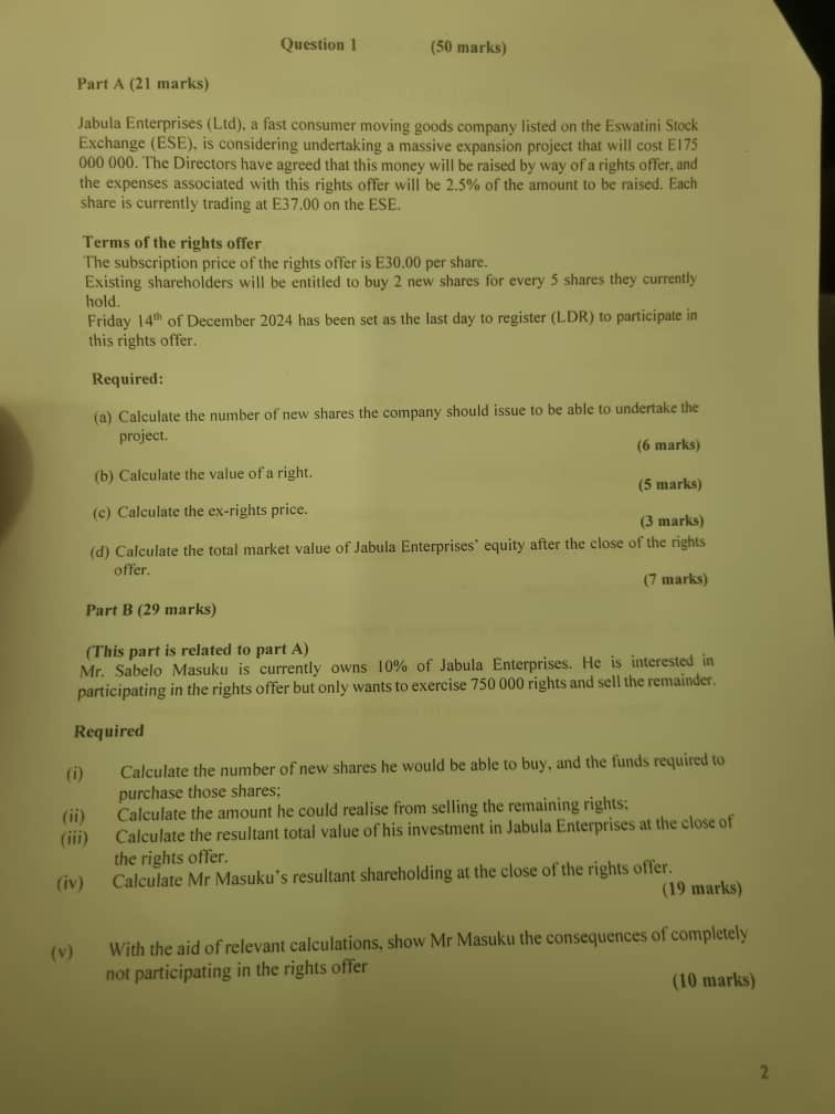 Solved Question 1(50 ﻿marks)Part A (21 ﻿marks)Jabula | Chegg.com