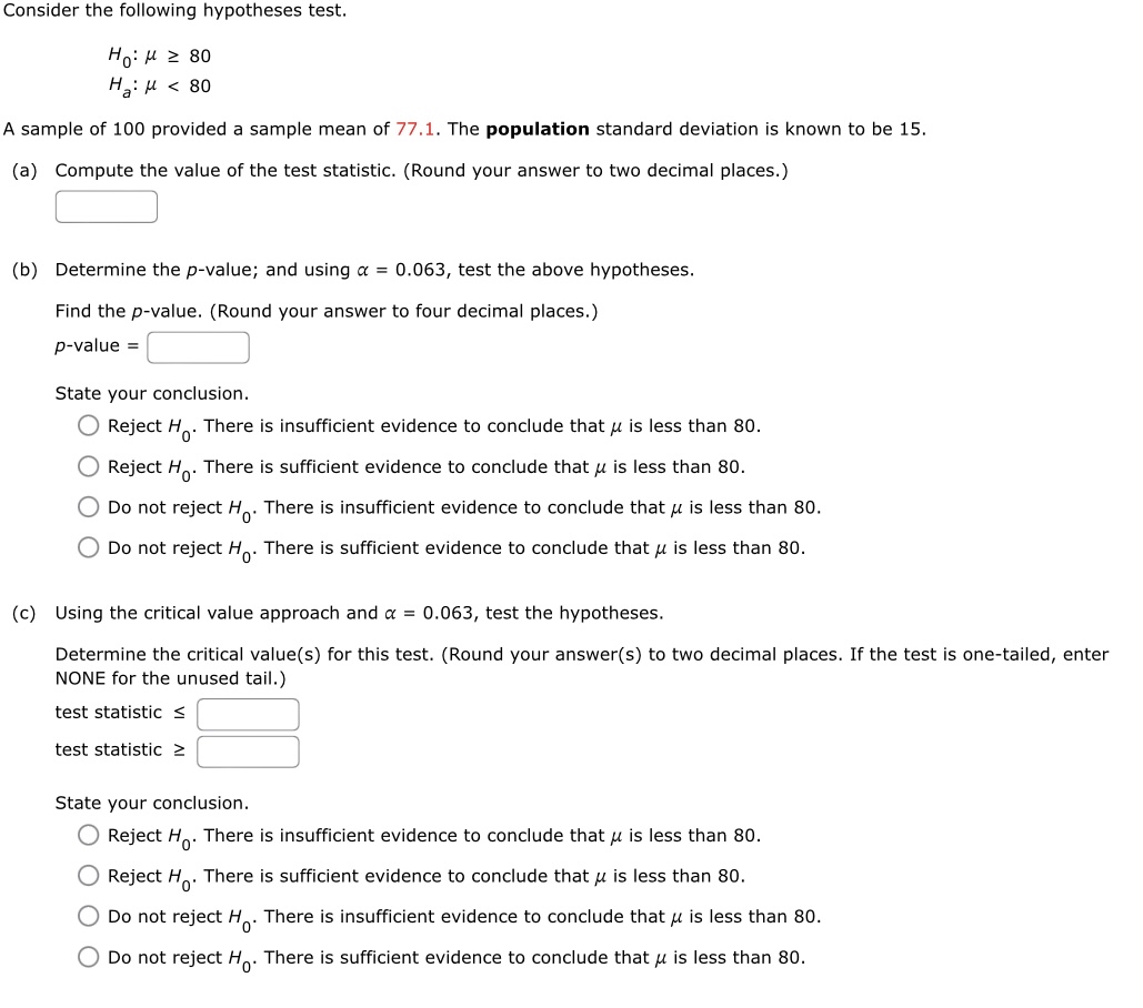 Solved Consider the following hypotheses | Chegg.com