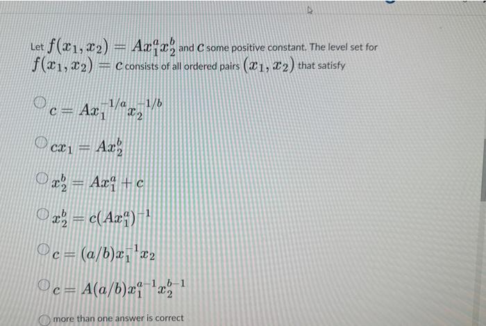 Solved b Let ƒ(x1,x2) = Axix and C some positive f(x1,2)= = | Chegg.com