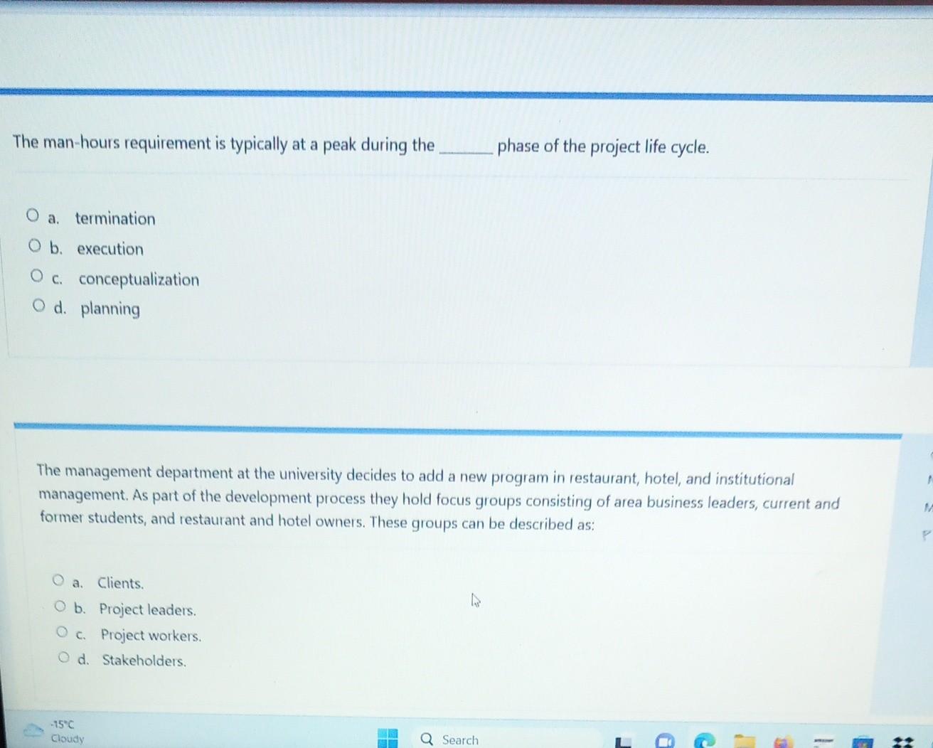 Solved The man-hours requirement is typically at a peak | Chegg.com