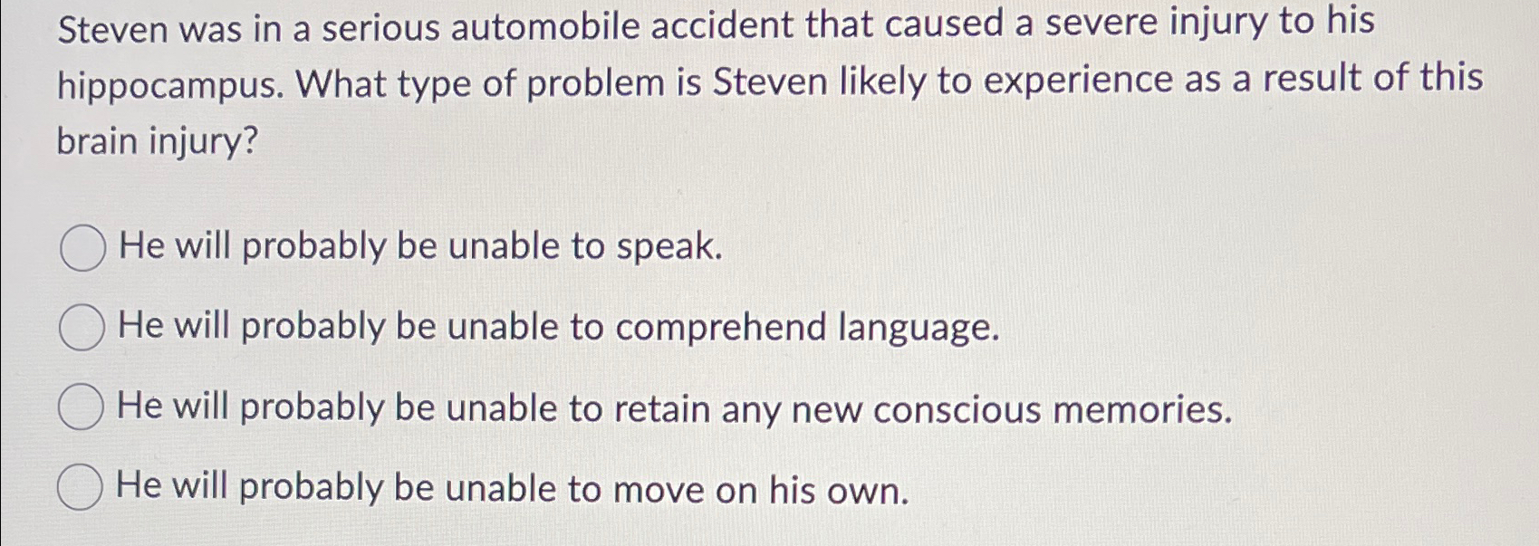 Solved Steven was in a serious automobile accident that | Chegg.com