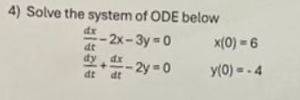 Solved Solve the system of ODE | Chegg.com