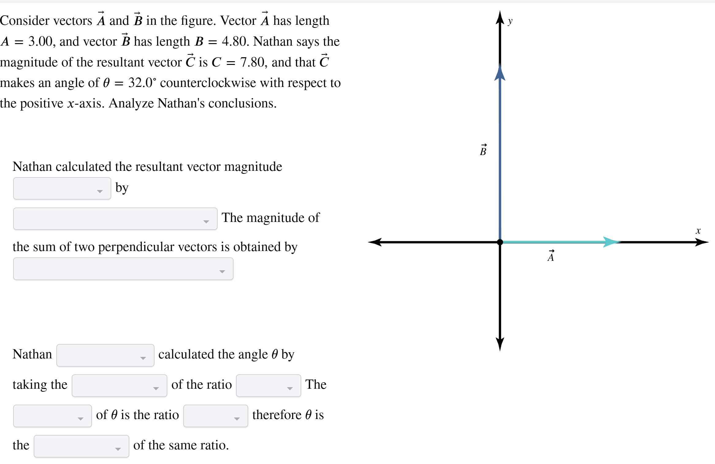 Solved Consider vectors vec(A) ﻿and vec(B) ﻿in the figure. | Chegg.com