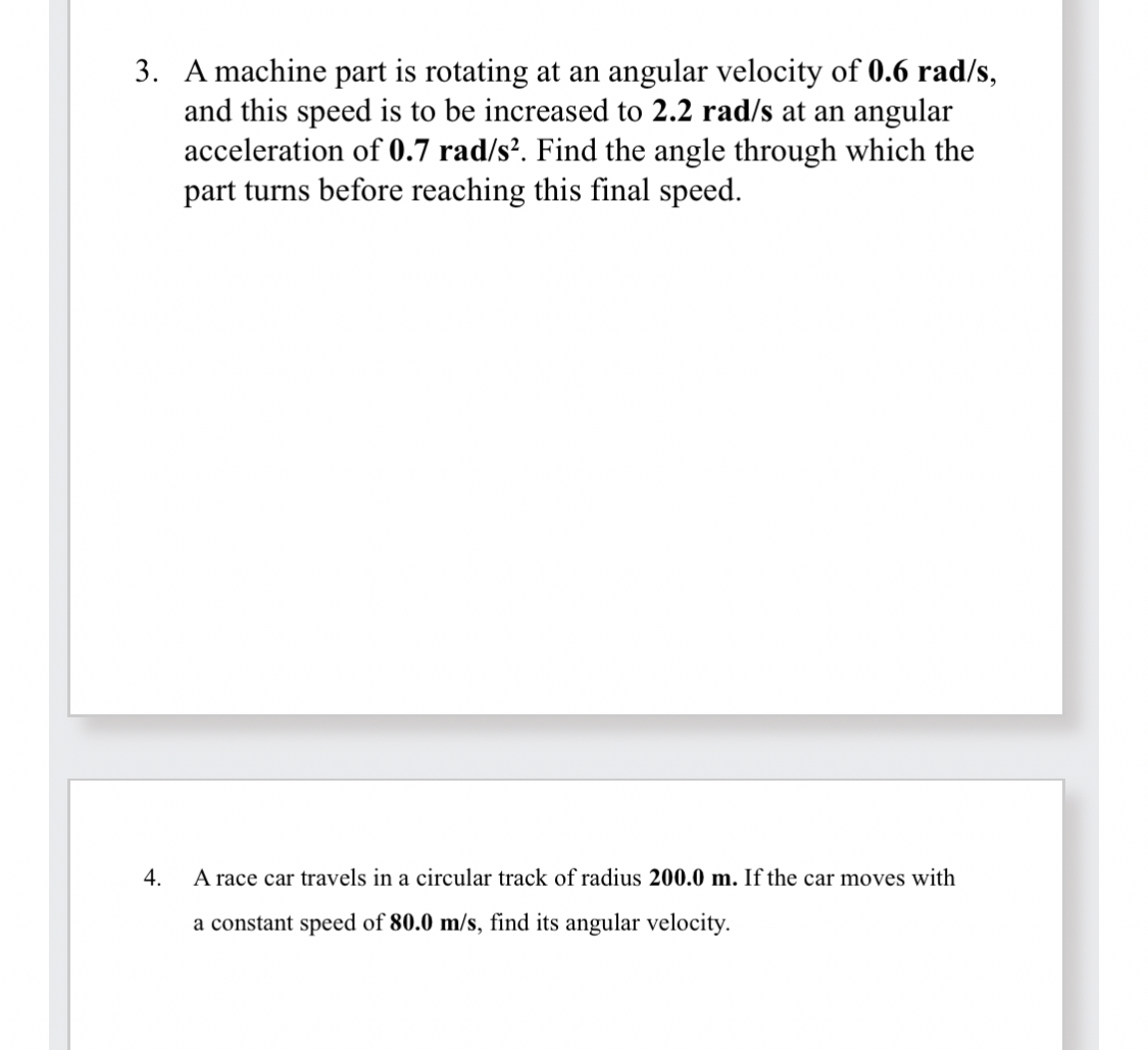 Solved A machine part is rotating at an angular velocity of | Chegg.com