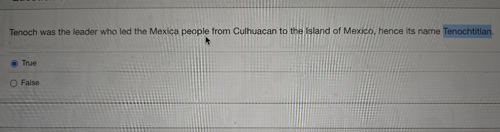 Tenoch was the leader who led the Mexica people from | Chegg.com