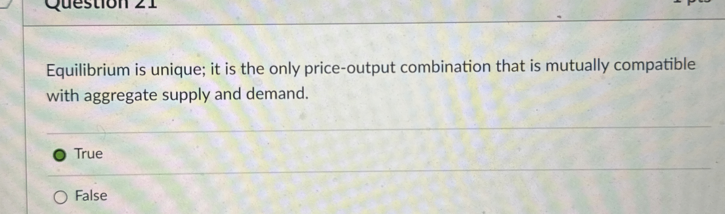 Solved Equilibrium is unique; it is the only price-output | Chegg.com