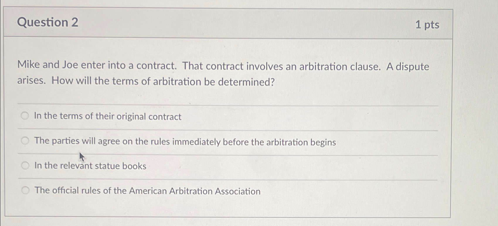 Solved Question 21ptsMike and Joe enter into a contract. | Chegg.com