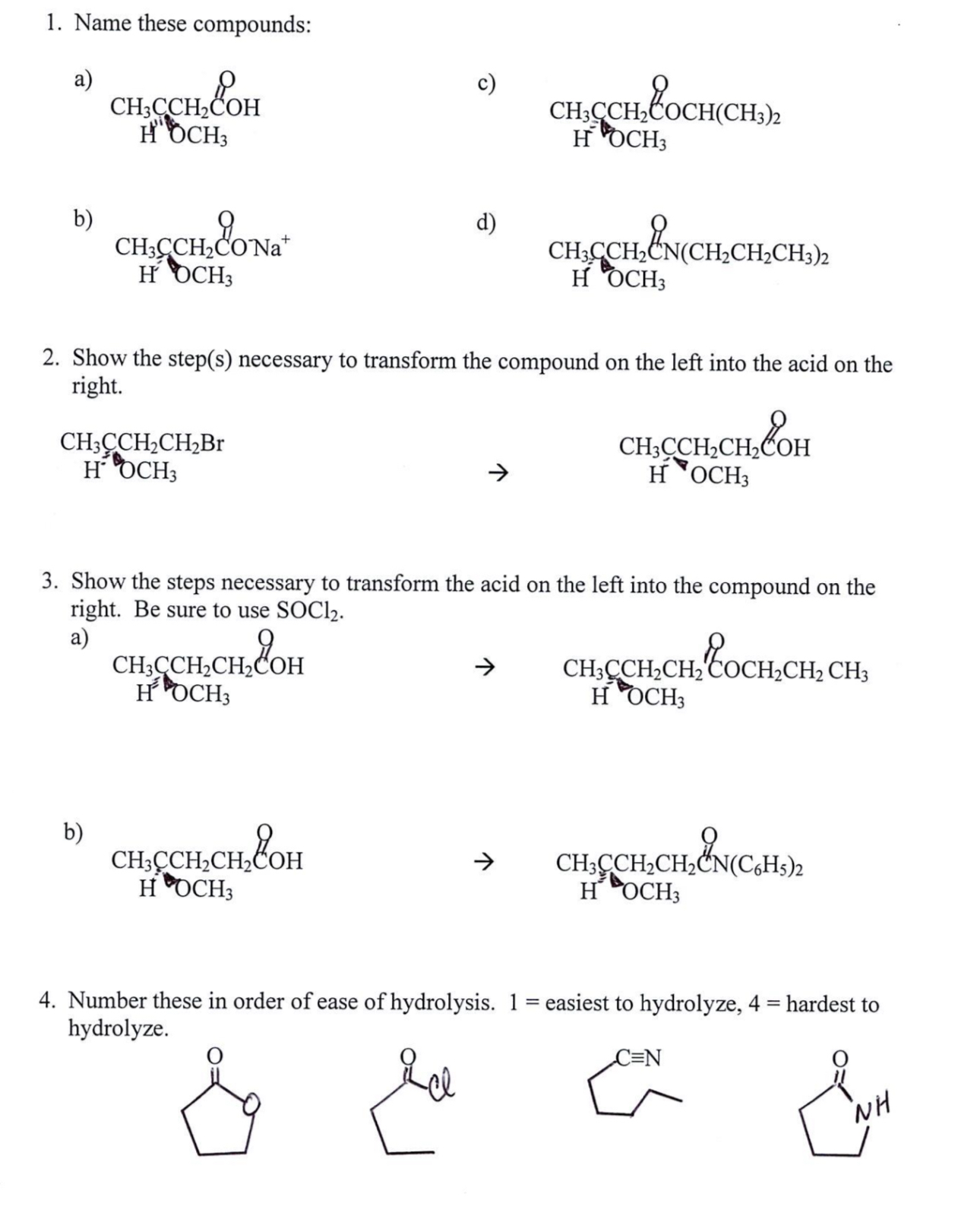 Solved Name these compounds:a)c)b)d)Show the step(s) | Chegg.com