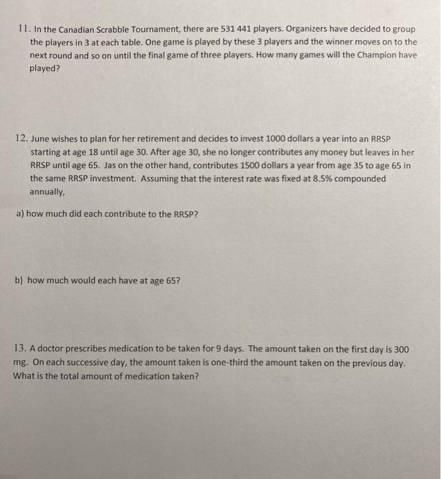 Solved 11. In the Canadian Scrabble Tournament, there are | Chegg.com