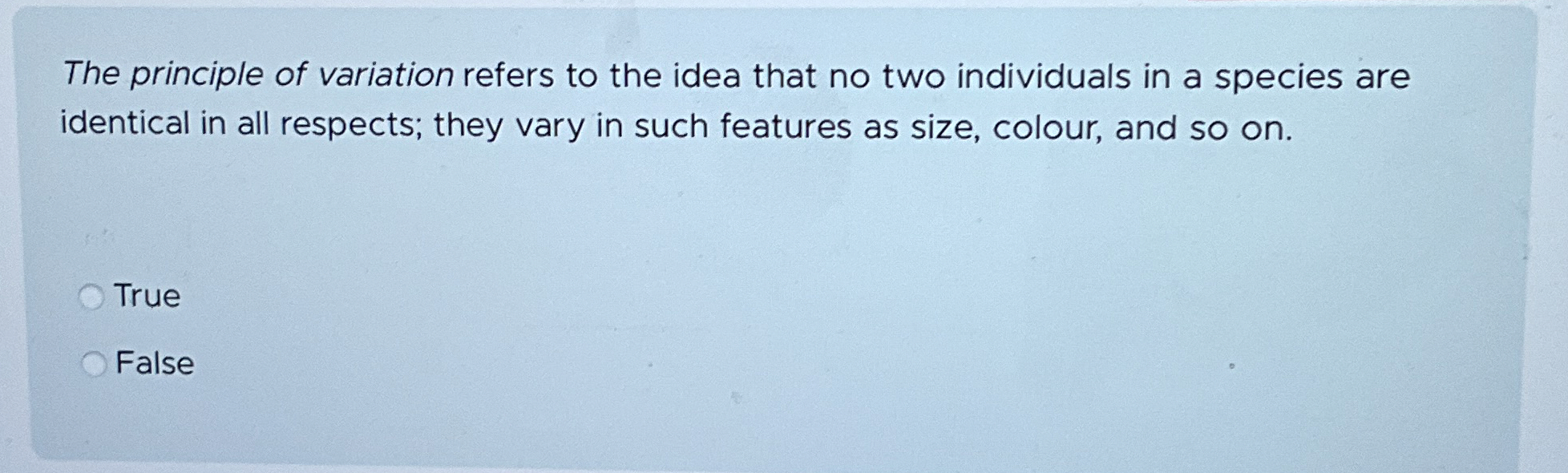 Solved The principle of variation refers to the idea that no | Chegg.com