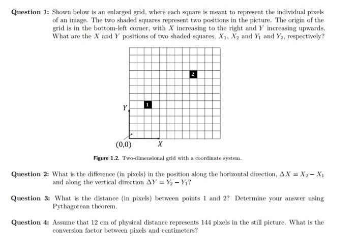 Solved Question 1: Shown below is an enlarged grid, where | Chegg.com