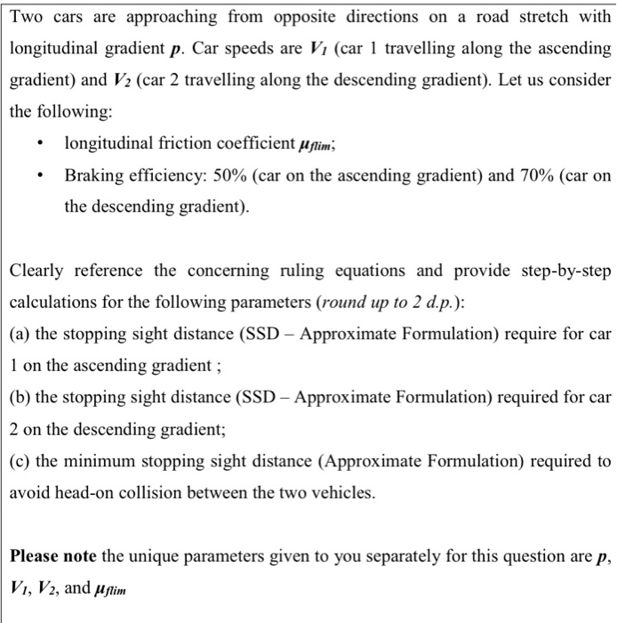 Solved Two cars are approaching from opposite directions on | Chegg.com