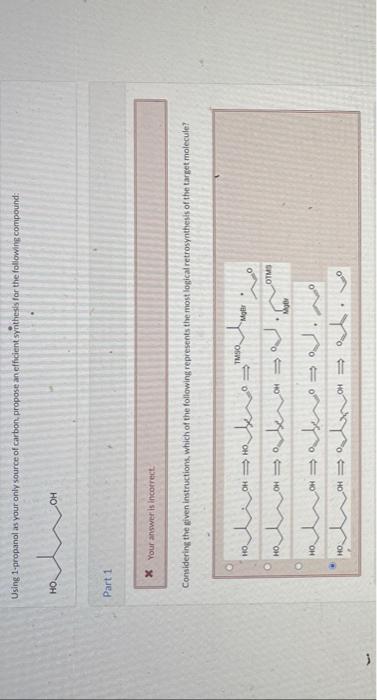Solved Using 1-propanol as your anly source of carbon, | Chegg.com