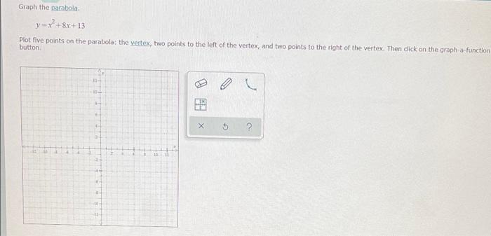 Solved plot five points on the parabola: the vertex, two | Chegg.com