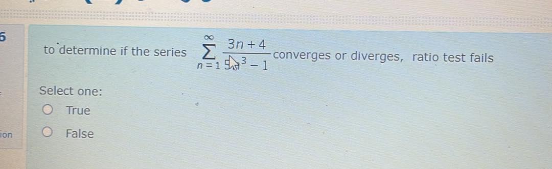 Solved to determine if the series ∑n=1∞3n+45∩?3-1 ﻿converges | Chegg.com