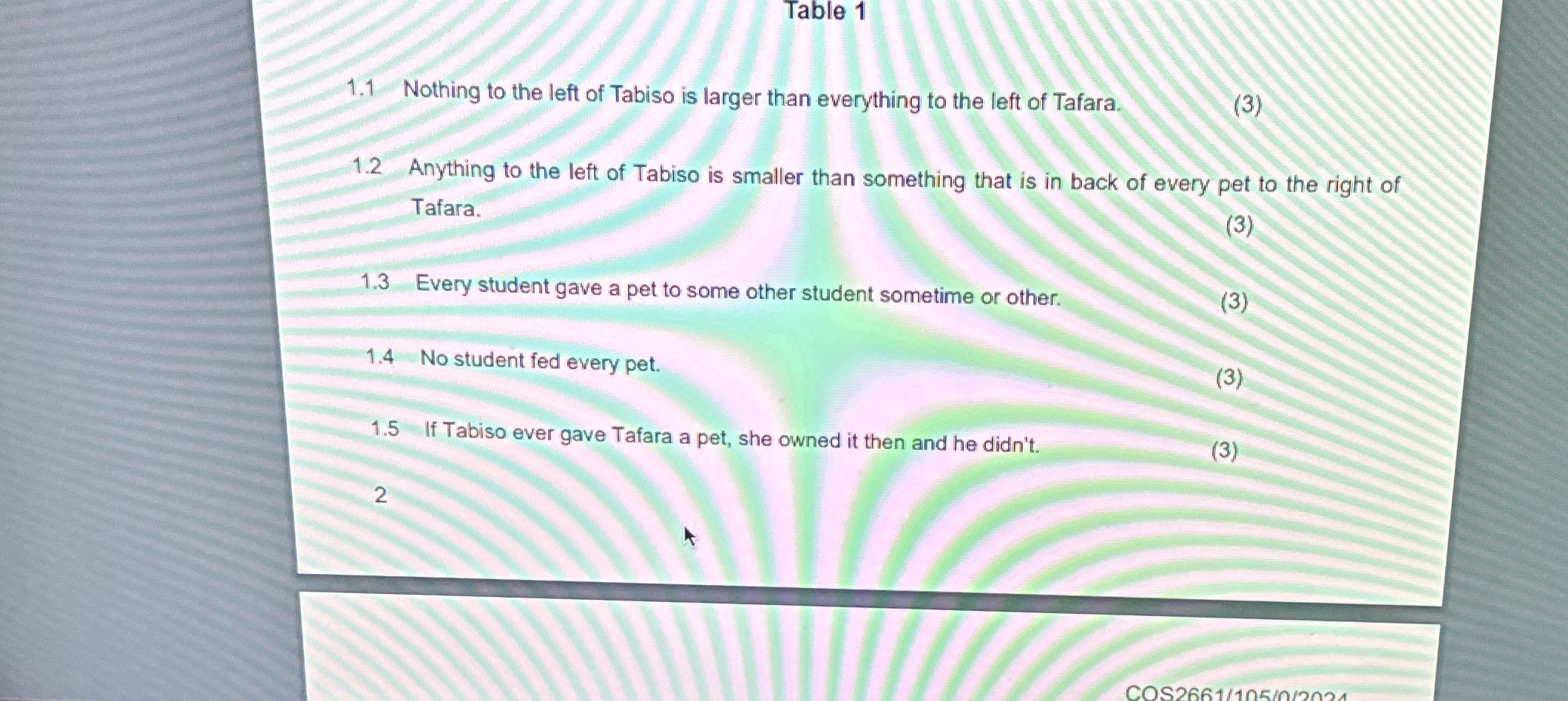 Solved Table 11.1 ﻿Nothing to the left of Tabiso is larger | Chegg.com