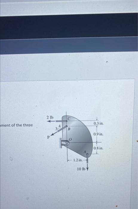 Solved Determine The Force P So That The Resultant Moment Of