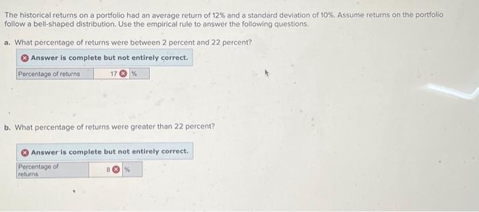 Solved The historical returns on a portfolio had an average | Chegg.com Solved The historical returns on a portfolio had an average | Chegg.com