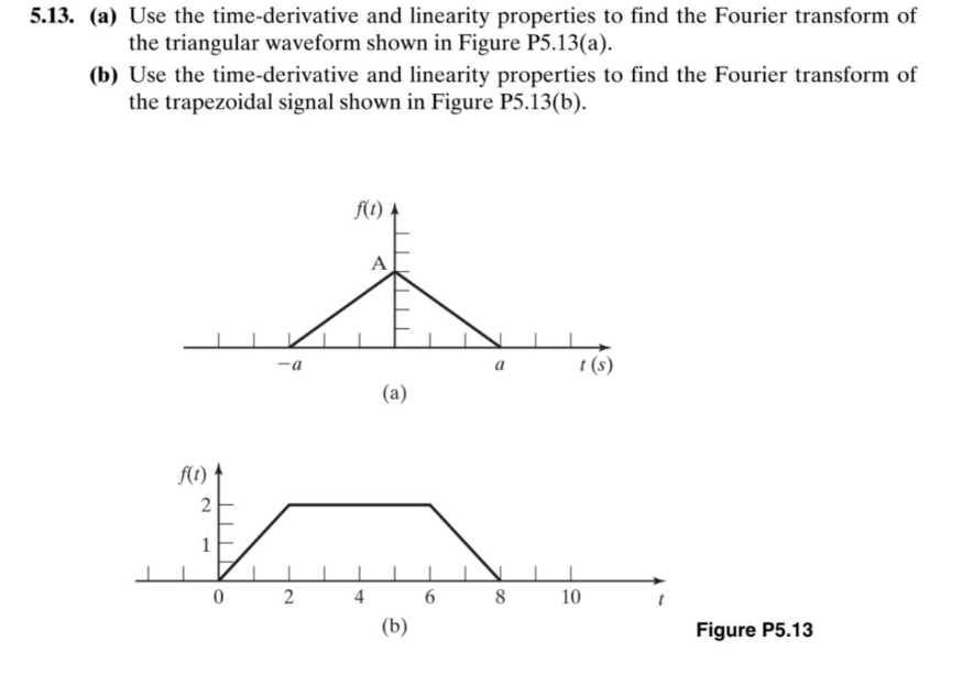 Solved 5.13. (a) ﻿Use the time-derivative and linearity | Chegg.com