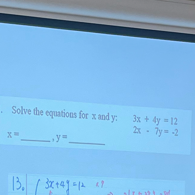 Solved Solve the equations for x ﻿and y | Chegg.com