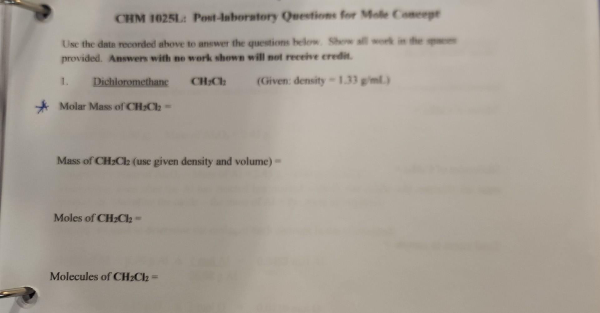 Solved Part B: LIQUIDS For the following liquids, please | Chegg.com