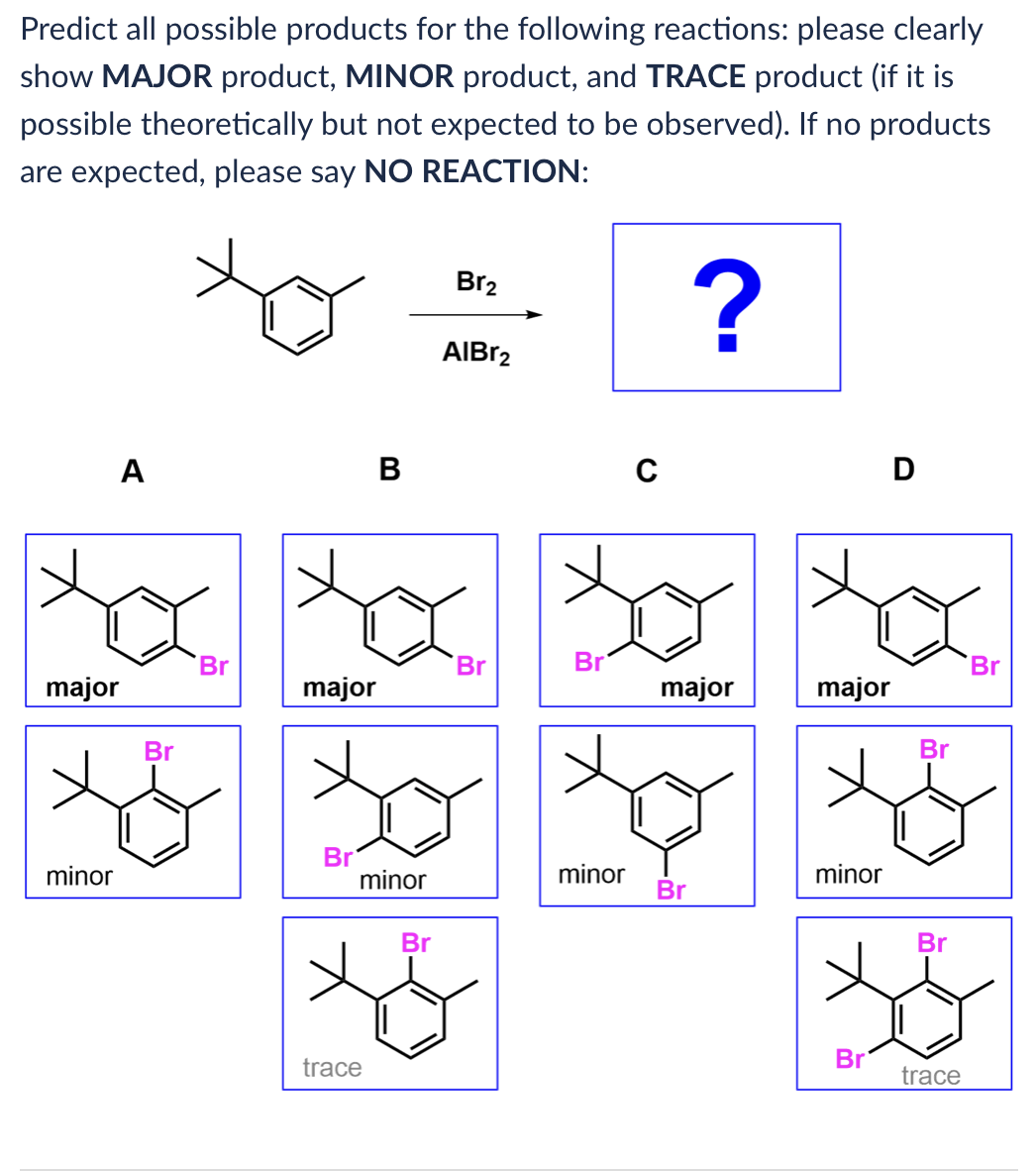 Solved Predict all possible products for the following | Chegg.com