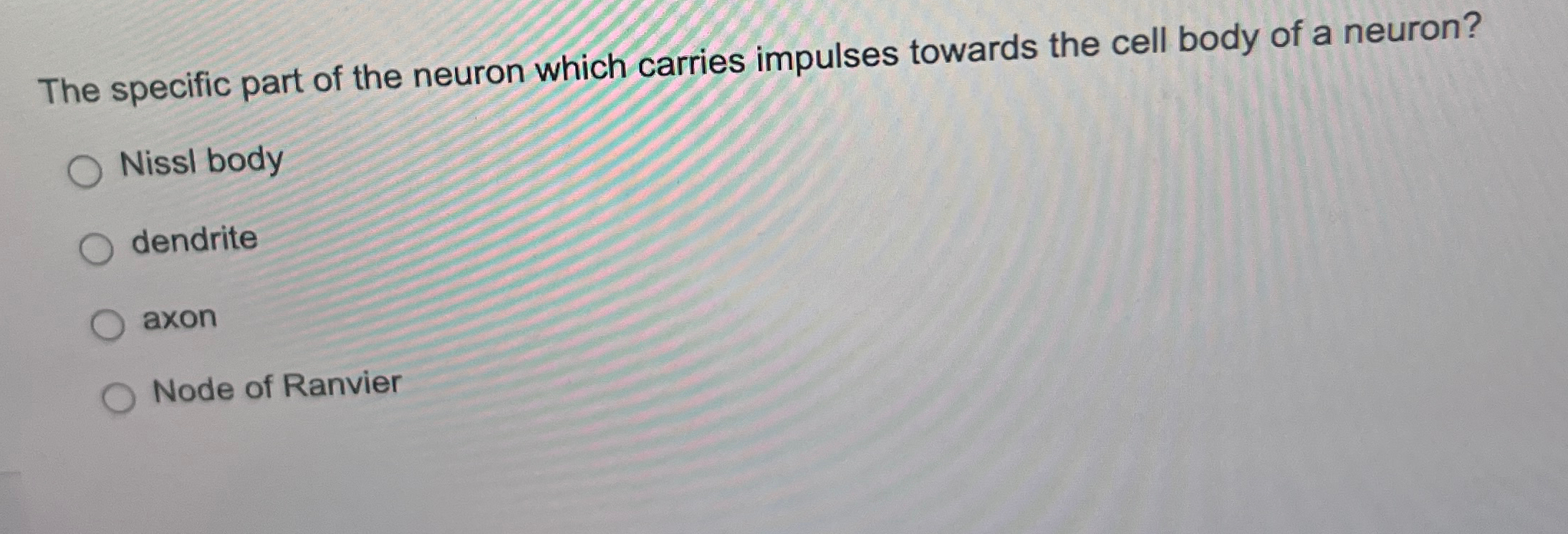 Solved The specific part of the neuron which carries | Chegg.com