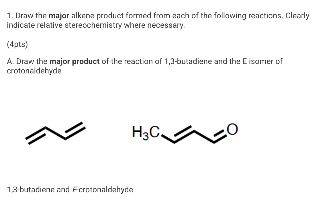 Solved 1. ﻿Draw the major alkene product formed from each of | Chegg.com