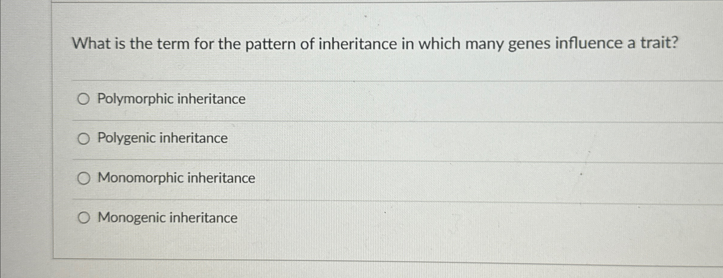 Solved What is the term for the pattern of inheritance in | Chegg.com