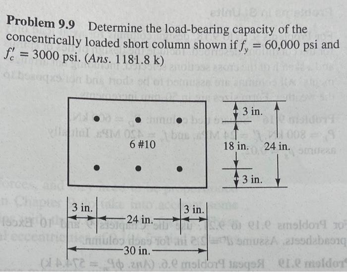 Solved Problem 9.9 Determine the load-bearing capacity of | Chegg.com