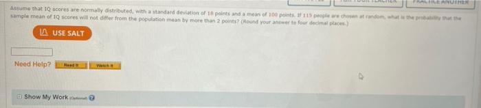 Solved IIS USE SALT Nood Help? Show My Work phint 2 | Chegg.com