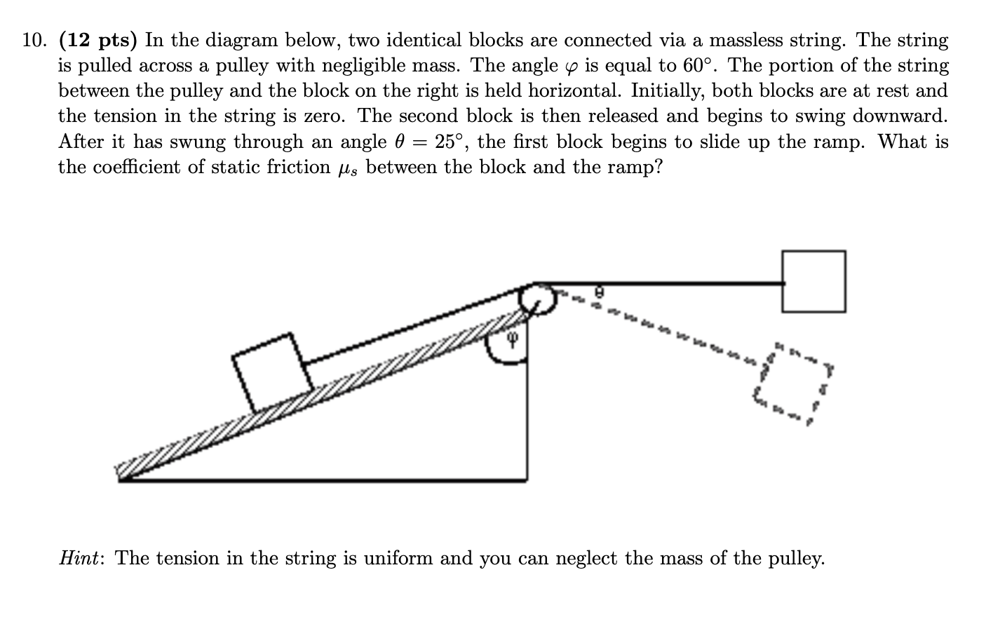 Solved 10. (12 ﻿pts) ﻿In the diagram below, two identical | Chegg.com
