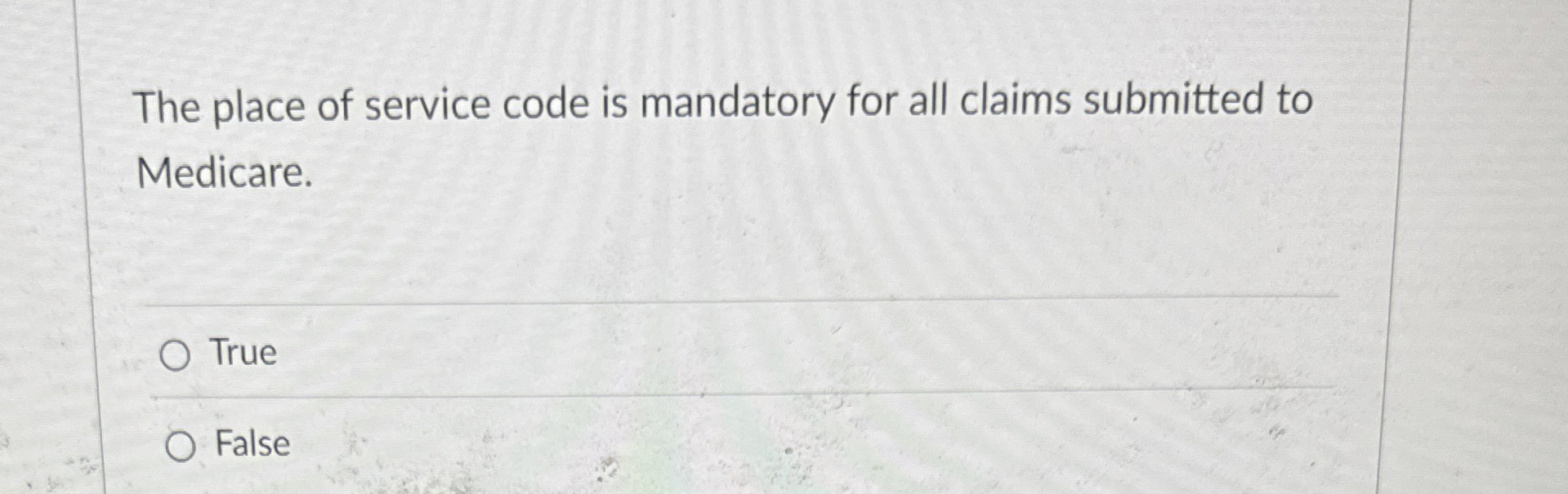 Solved The place of service code is mandatory for all claims | Chegg.com