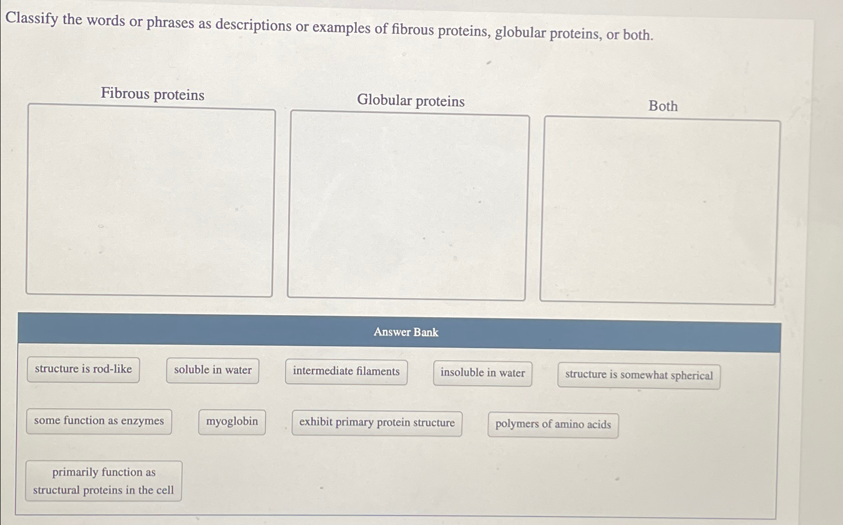 Solved Classify the words or phrases as descriptions or | Chegg.com