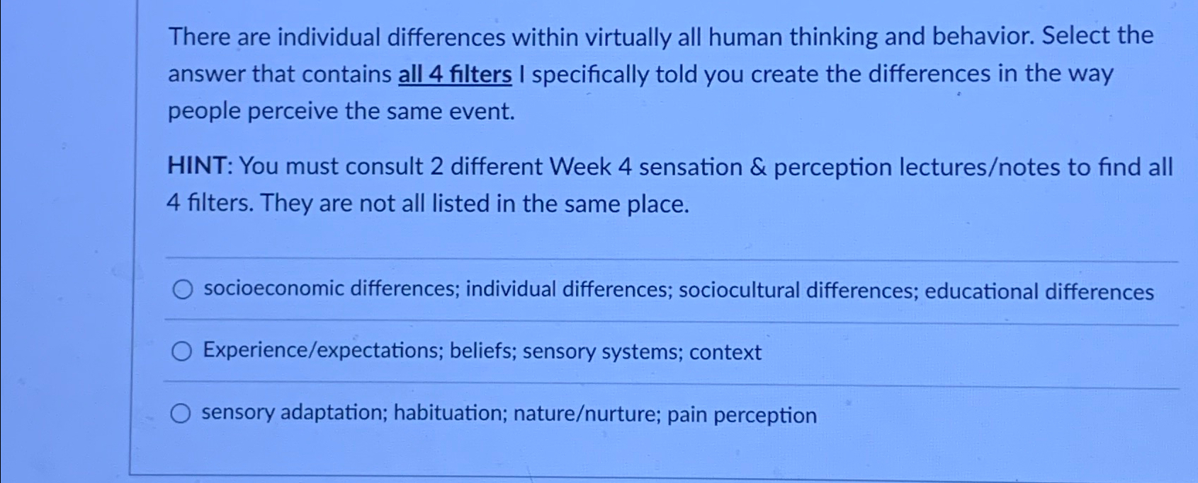 Solved There are individual differences within virtually all | Chegg.com