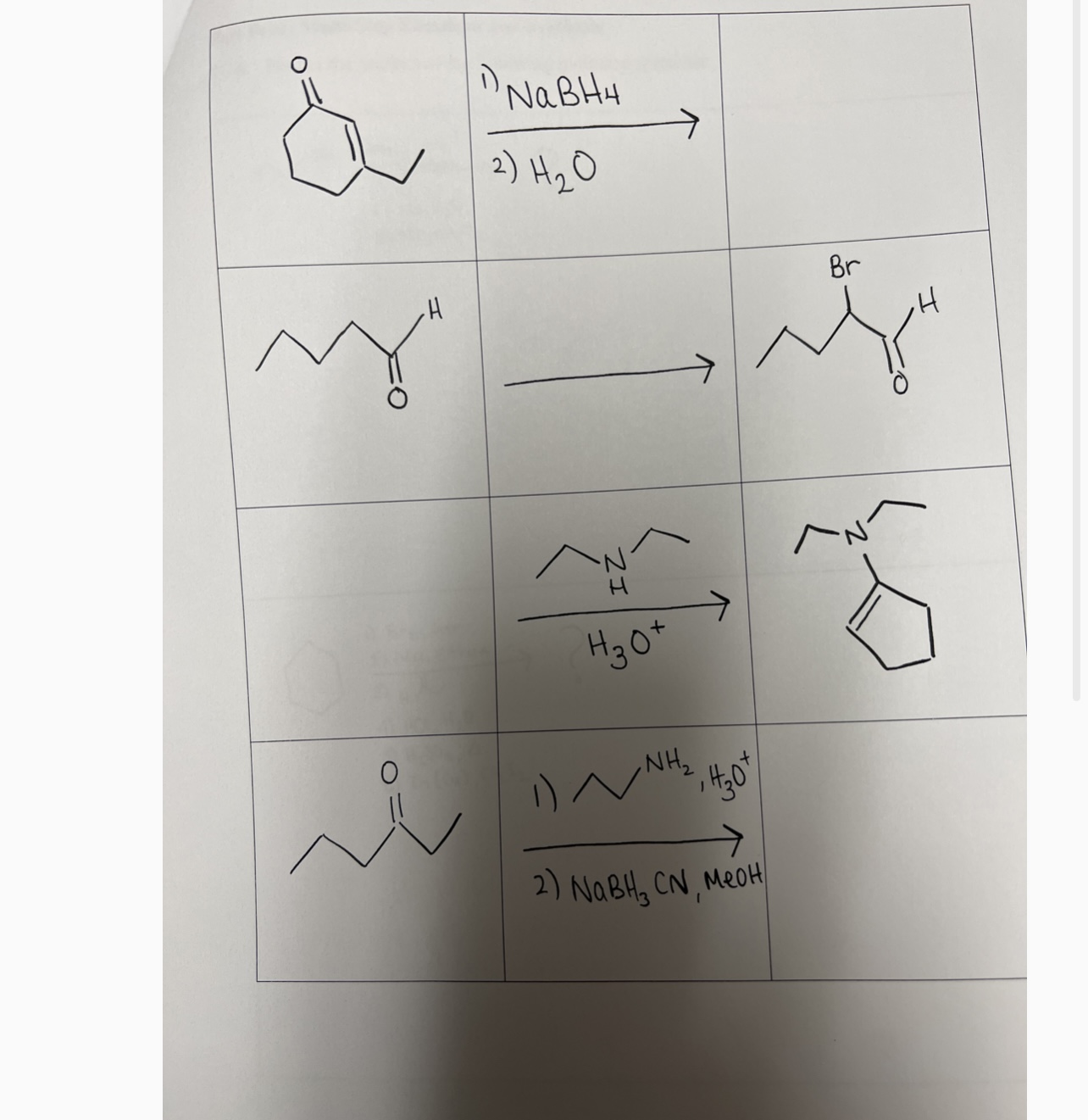 Solved fill in the missing information for each reaction | Chegg.com
